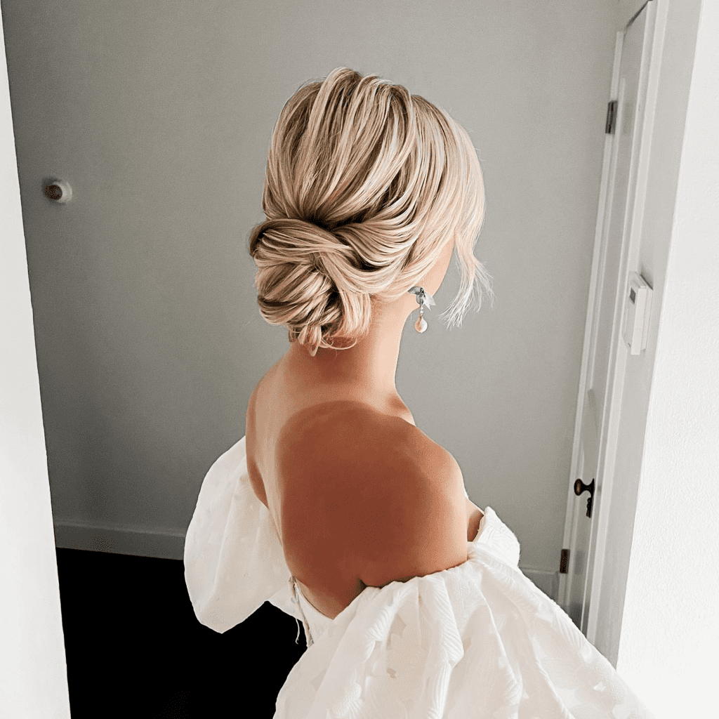 30 Effortlessly Elegant Low Messy Bun Wedding Hairstyles