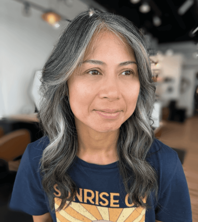 42 Styles For Grey Blending In Dark Hair